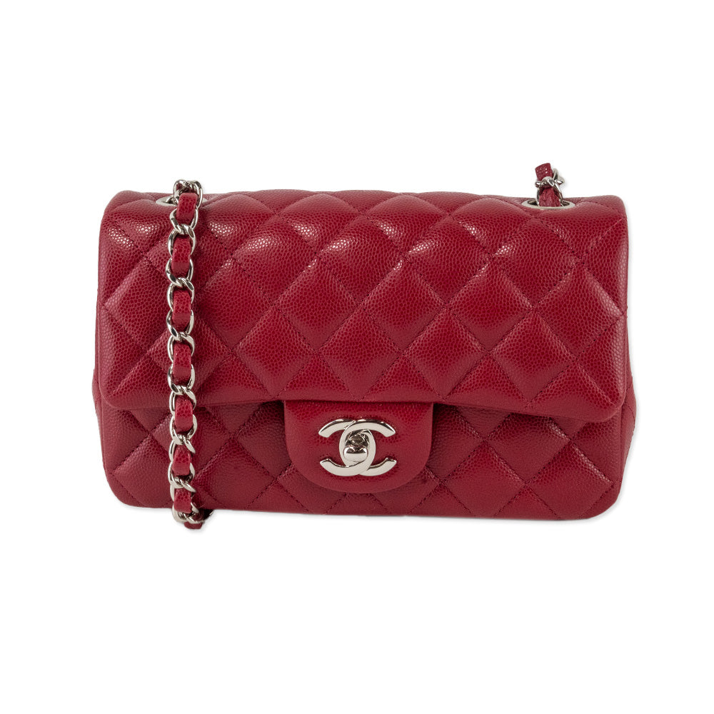Chanel Red Classic Rectangular Mini Single Flap | DBLTKE Luxury ...