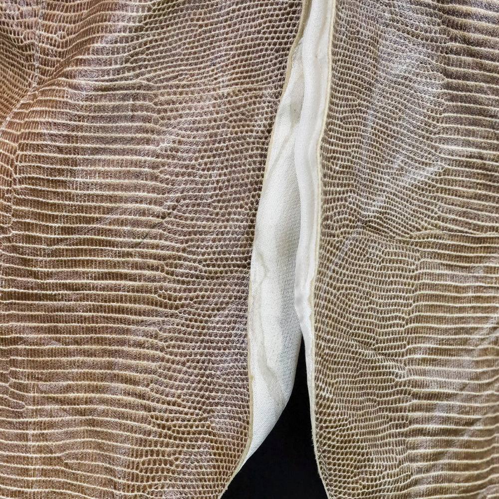 Giorgio Armani Black Label Brown Lambskin Lizard-Print Leather Jacket ...