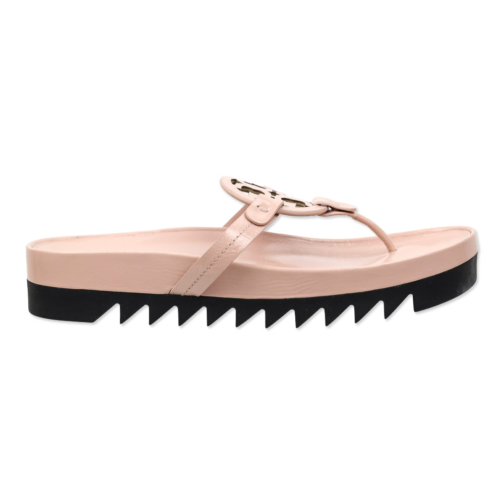 Tory Burch Miller Cloud Pink Brick/Perfect Black Lug Sandal | DBLTKE ...